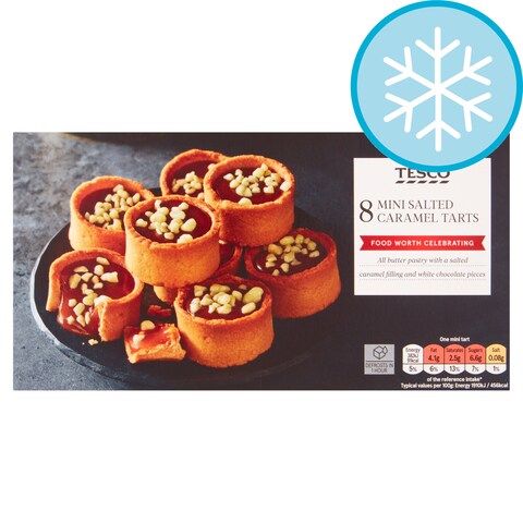 Tesco 8 Mini Salted Caramel Tarts 160G - Tesco Groceries