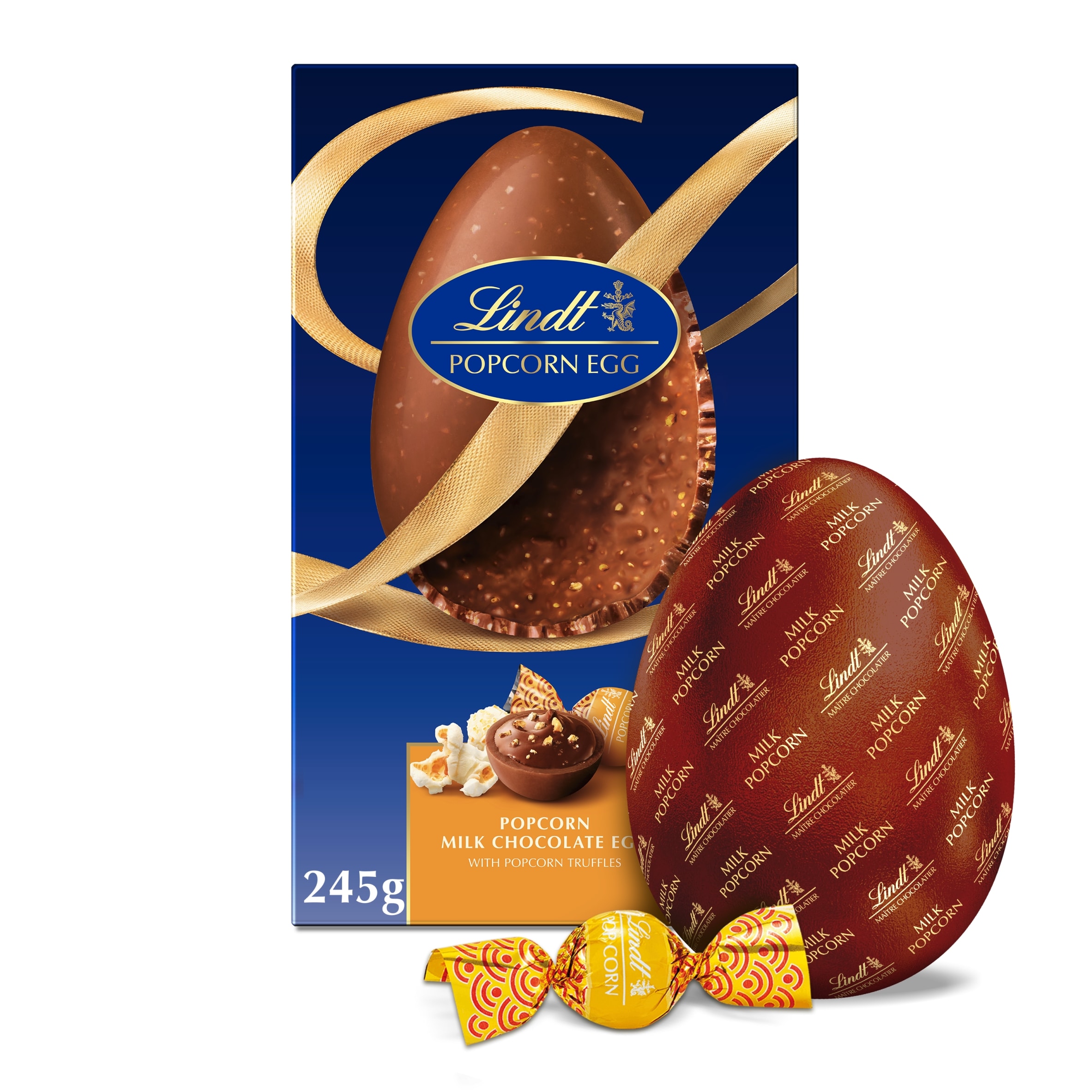 Lindt Milk Chocolate Egg with Popcorn 245g - Tesco Groceries