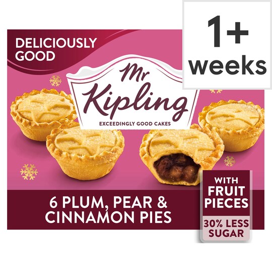 Mr Kipling Plum Pear & Cinnamon Pies 6 Pack - Tesco Groceries