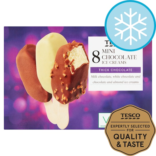 Tesco Mini Chocolate Ice Creams 8 X 50Ml - Tesco Groceries