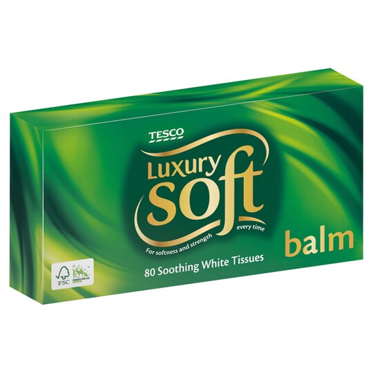 Tesco Luxury Soft Balm Regular Tissues 80S - Tesco Groceries