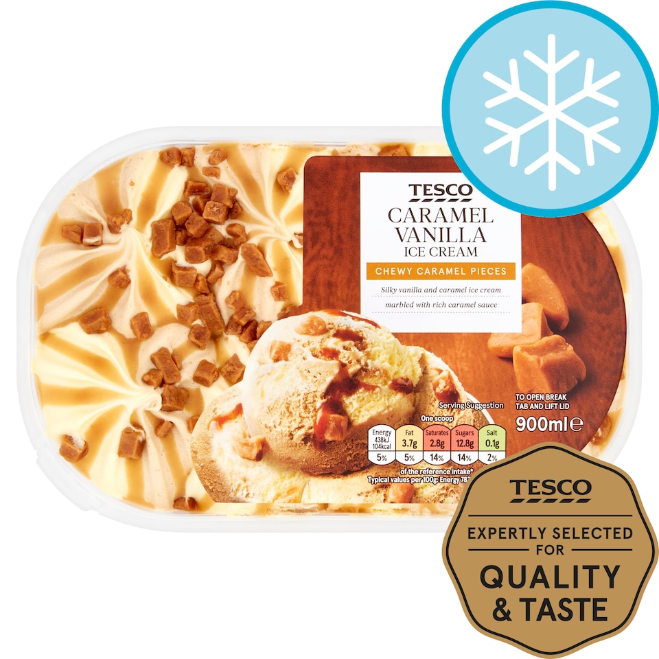 Tesco Caramel Vanilla Ice Cream 900Ml - Tesco Groceries
