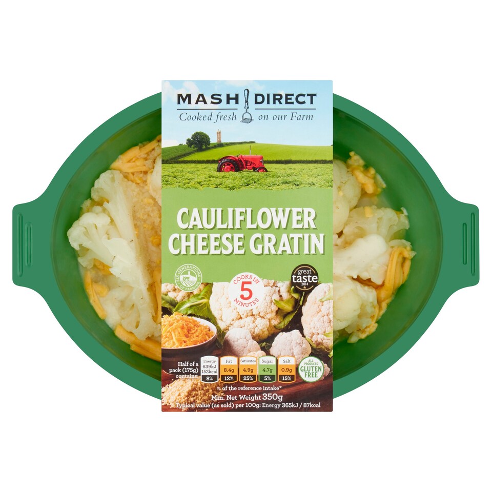 Mash Direct Cauliflower Cheese Gratin 350G - Tesco Groceries