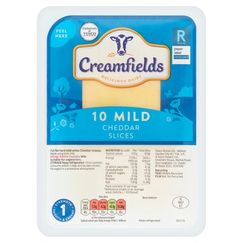 Creamfields 10 Mild Chedder Slices 200G - Tesco Groceries