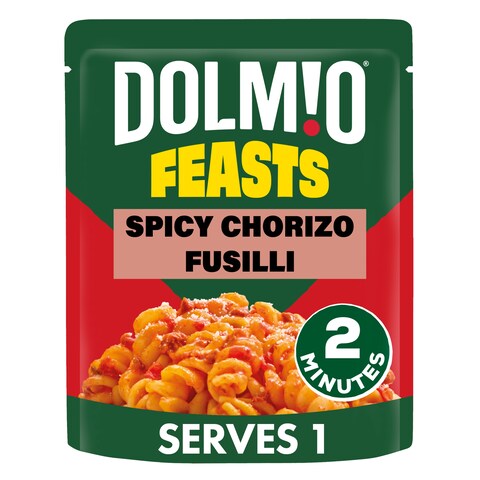 Dolmio Feasts Spicy Chorizo Fusilli Pasta Ready Meal 250g - Tesco Groceries
