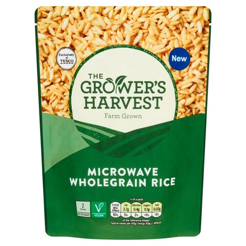 Growers Harvest Microwave Wholegrain Rice 250G - Tesco Groceries
