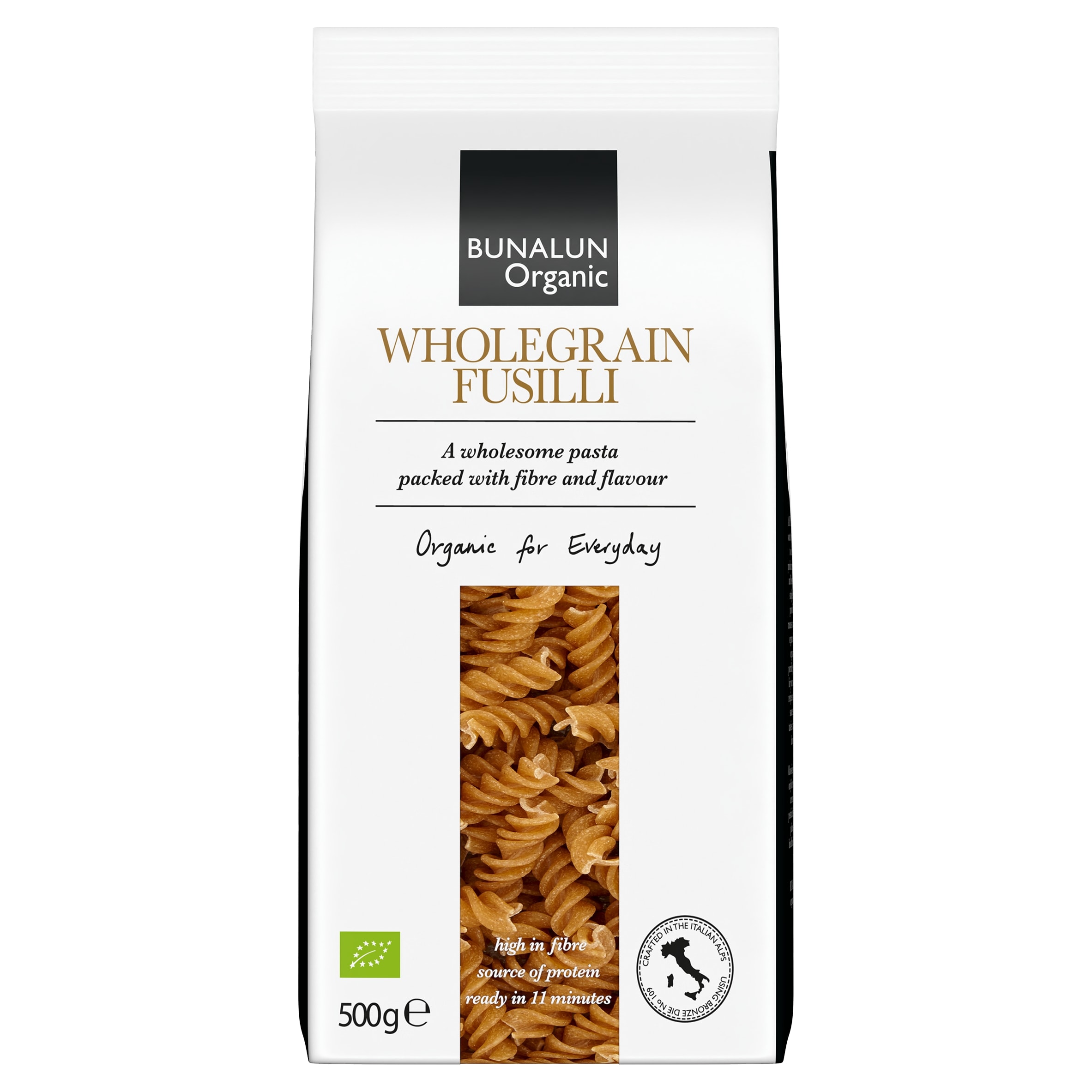 Bunalun Organic Wholegrain Fusilli 500G - Tesco Groceries