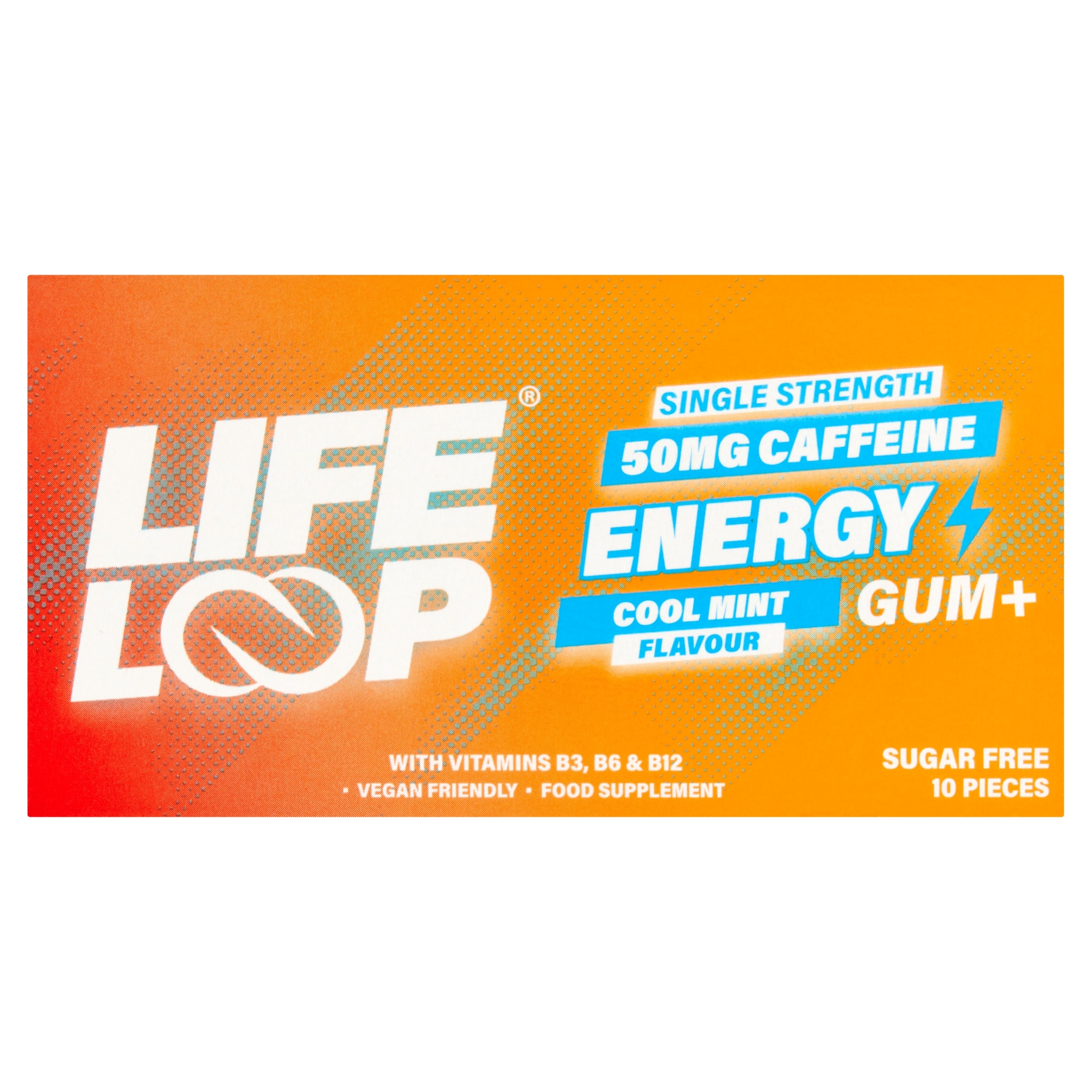 Life Loop Energy 50mg Caffeine Cool Mint Gum 10pieces - Tesco Groceries