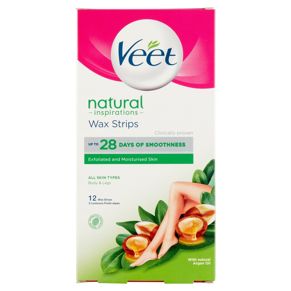 Veet Natural Inspirations Wax Strips 12 pcs - Tesco Groceries
