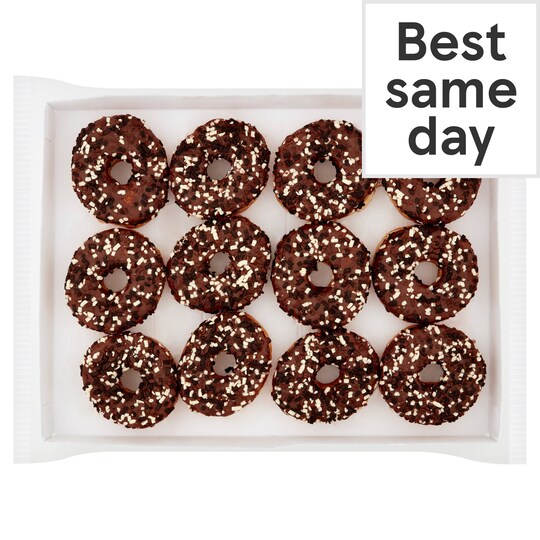 Tesco 12 Chocolate Ring Doughnuts - Tesco Groceries