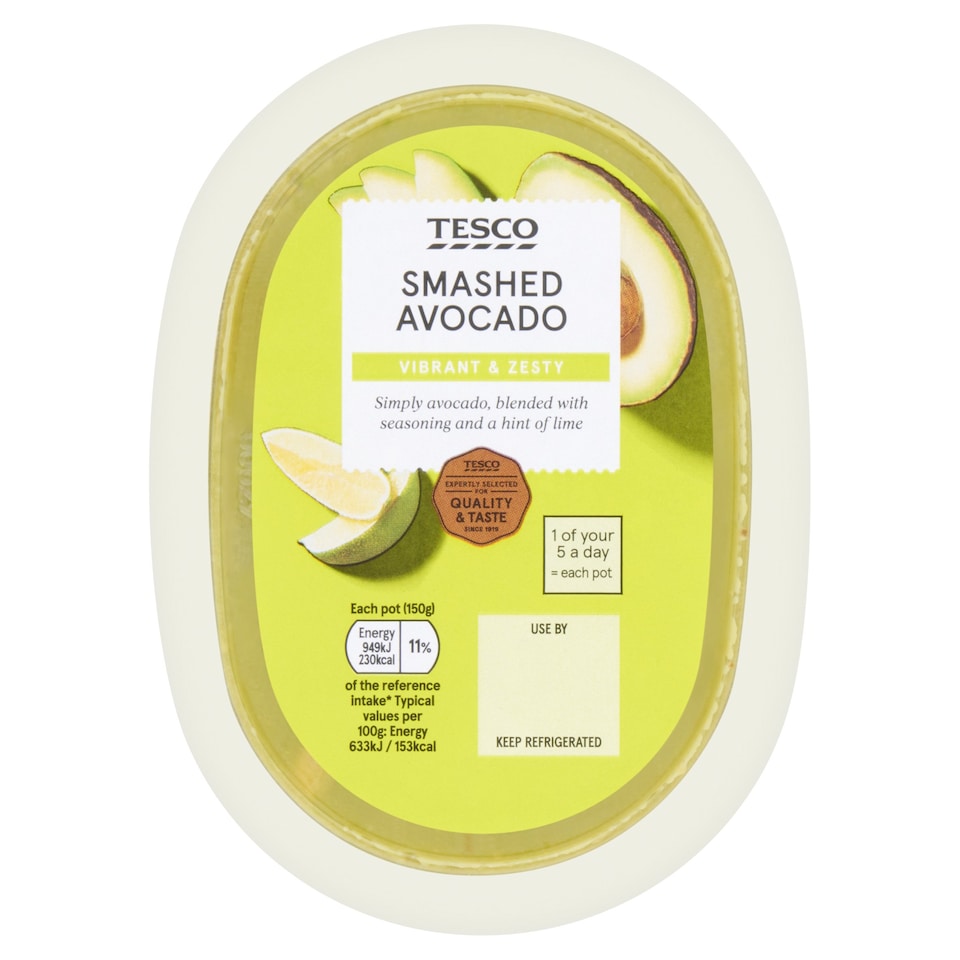 Tesco Smashed Avocado Vibrant & Zesty 150g - Tesco Groceries