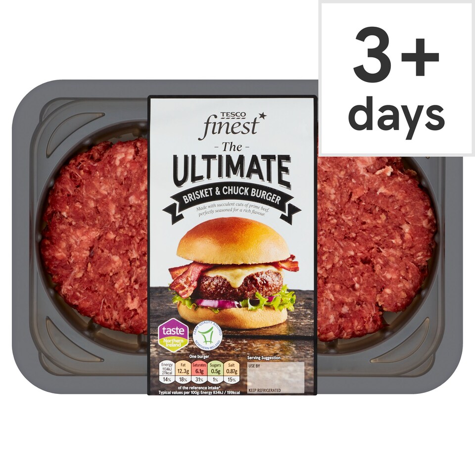 Tesco Finest The Ultimate Brisket & Chuck Burger 340G - Tesco Groceries