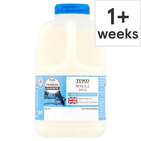 Tesco Whole Milk 568Ml/1 Pint - Tesco Groceries