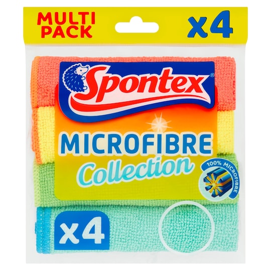 Spontex Microfibre Cloth 4 Pack - Tesco Groceries