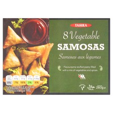 TAHIRA VEGETABLE SAMOSAS 8 X 32.5G - Tesco Groceries