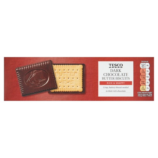 Tesco Dark Chocolate Butter Biscuits 125G - Tesco Groceries