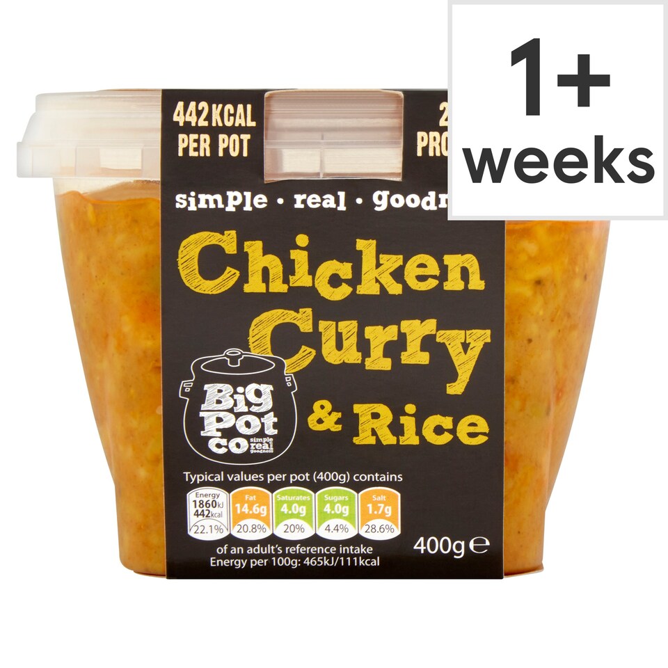 Big Pot Co. Chicken Curry & Rice 400G - Tesco Groceries
