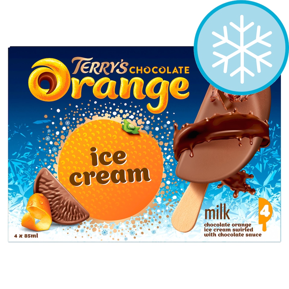 Terry's Chocolate Orange Ice Cream Sticks 4x85ml - Tesco Groceries