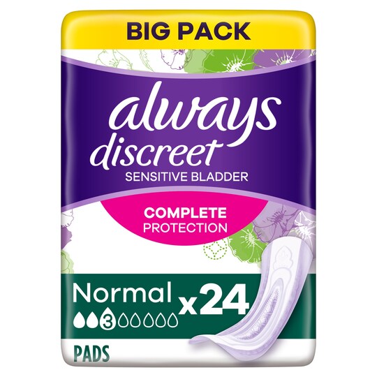 Always Discreet For Sensitive Bladder Normal Pads 24 Pack - Tesco Groceries