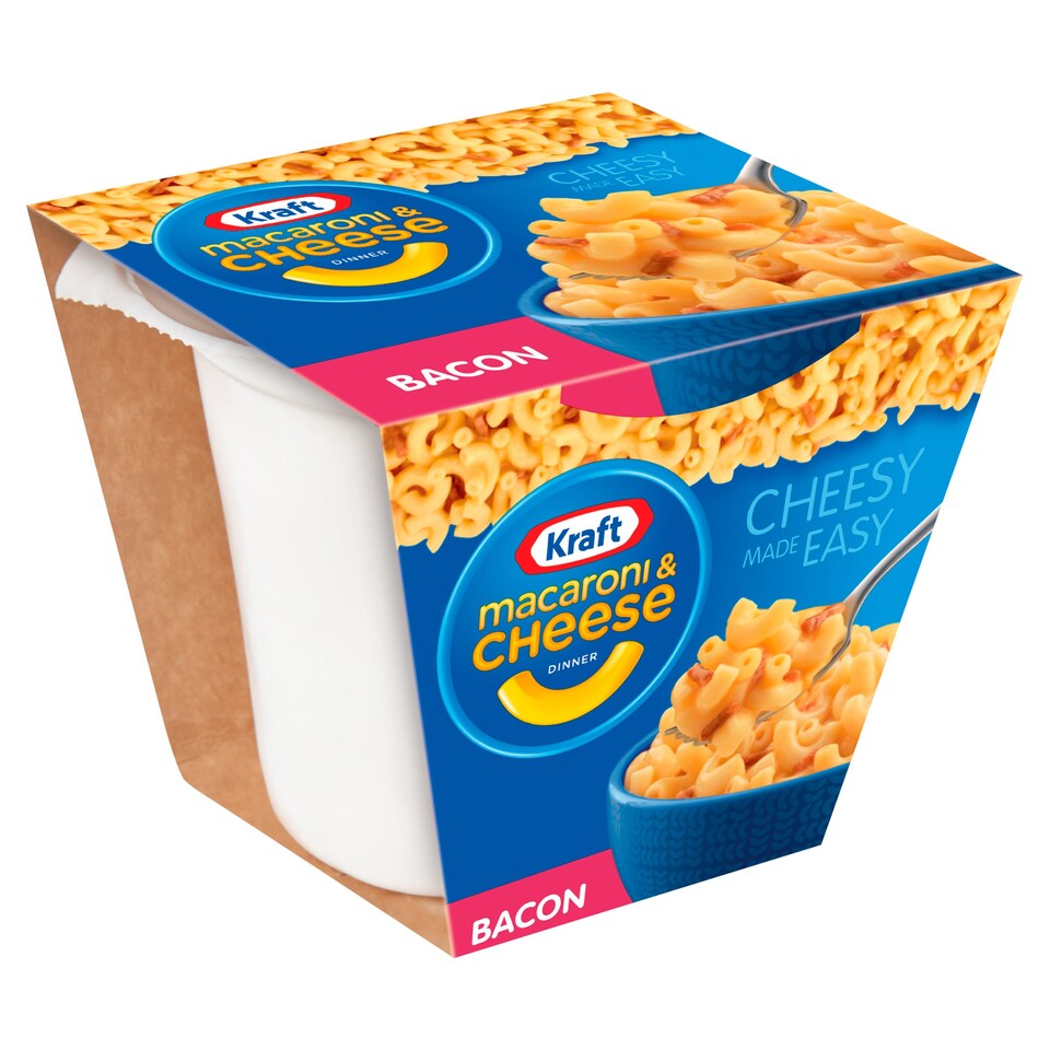KRAFT MACARONI CHEESE BACON POT 330G - Tesco Groceries