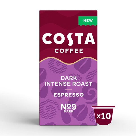 Costa Coffee Dark Intense Roast Coffee Capsules 10 Pack 52g - Tesco ...