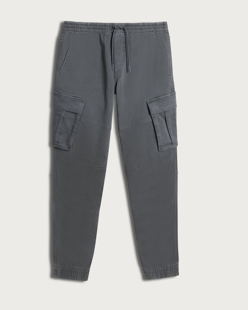 F&F Cotton Rich Drawstring Cuffed Cargo Joggers in Grey Marl - Tesco ...