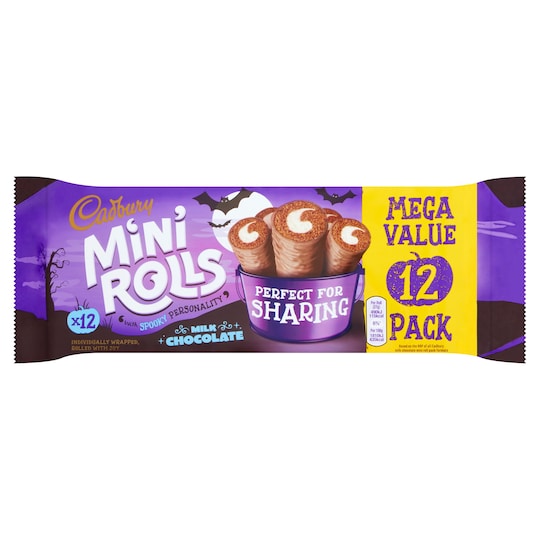 Cadbury Chocolate Halloween Mini Rolls 12 Pack - Tesco Groceries