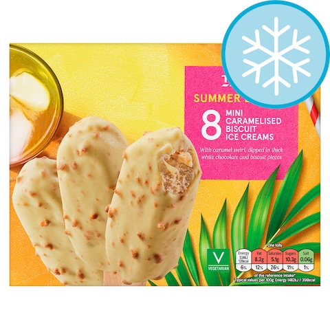 Tesco Mini Caramelised Biscuit Ice Creams 8x50ml - Tesco Groceries
