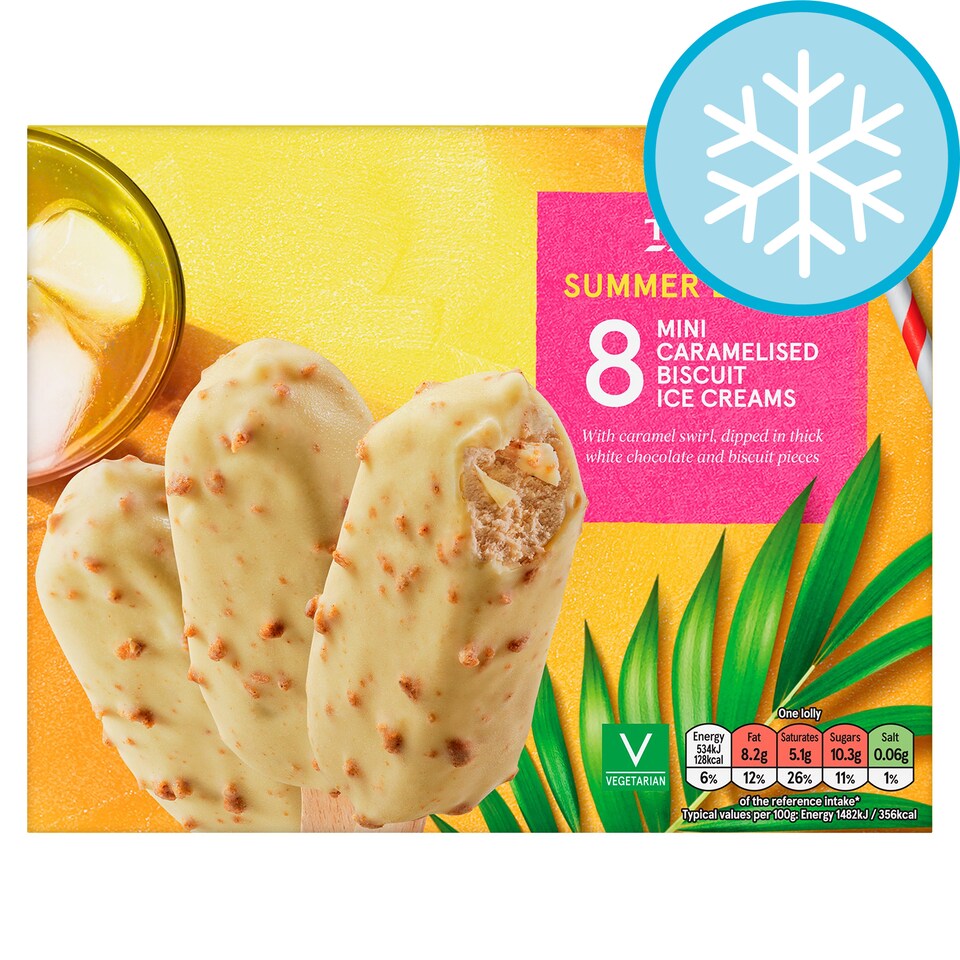 Tesco Mini Caramelised Biscuit Ice Creams 8x50ml - Tesco Groceries