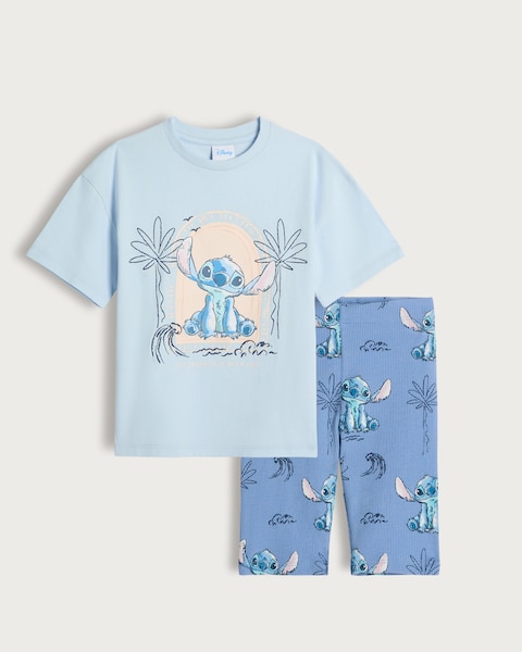 Disney Lilo & Stitch T-Shirt and Shorts Set in Blue - Tesco Groceries