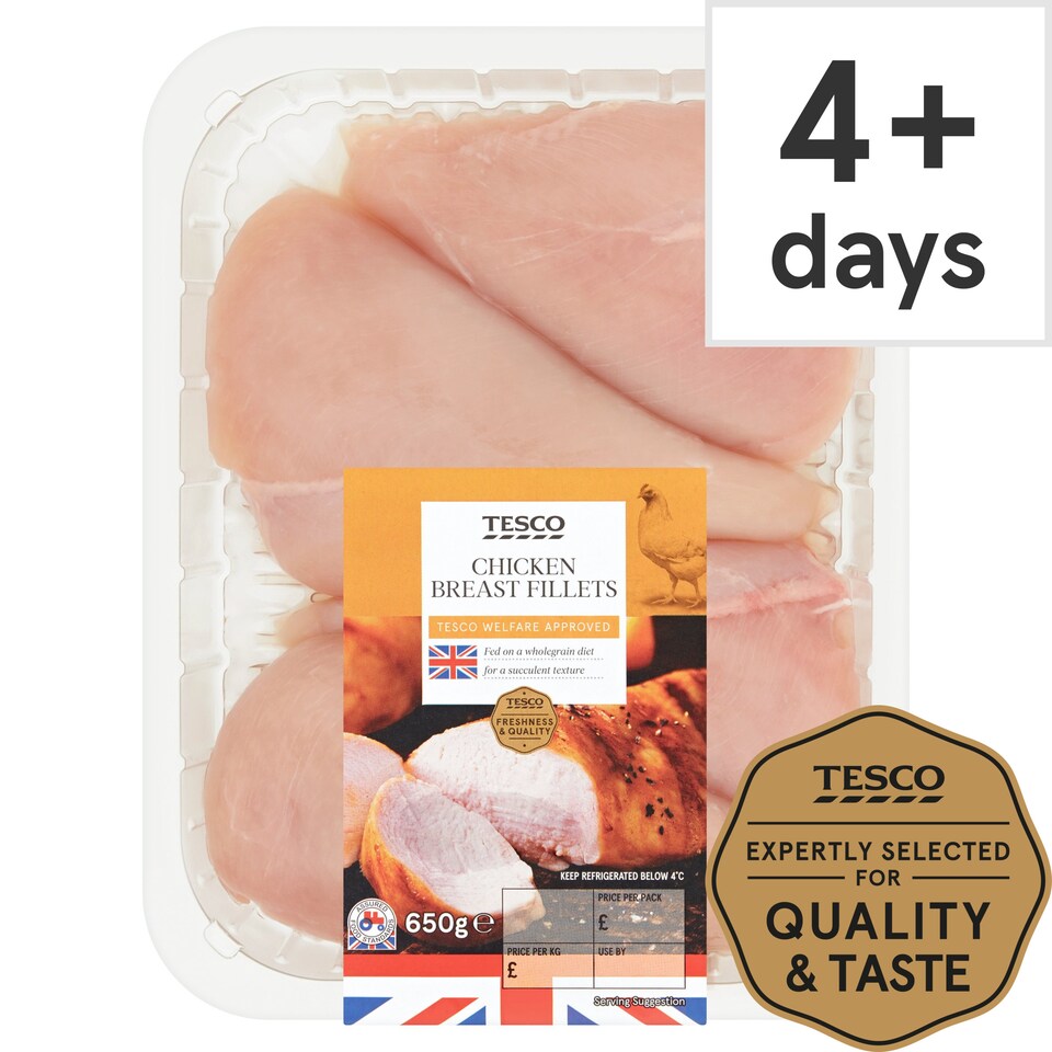 Tesco British Chicken Breast Portions 650G - Tesco Groceries