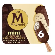 Magnum Mini Chocolate Cookie Mix Ice Cream Sticks 6x55ml - Tesco Groceries