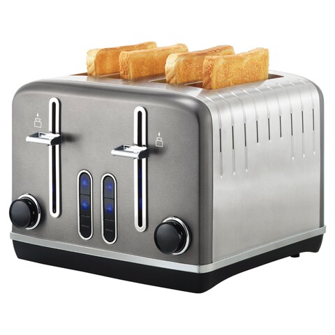 Tesco Deco Navy Stainless Steel 4 Slice Toaster - Tesco Groceries