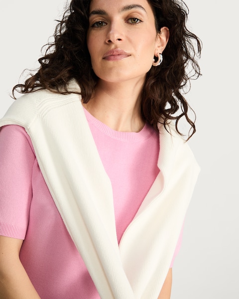 F&F Short Sleeve Knit Top in Pink - Tesco Groceries
