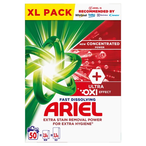 Ariel Washing Powder 2.75KG, 50 Washes, +Ultra Oxi Effect - Tesco Groceries