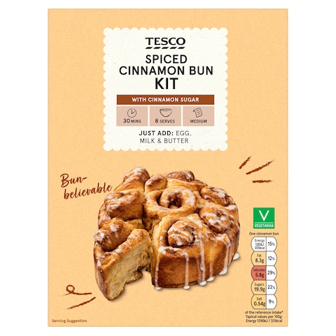 Tesco Spiced Cinnamon Bun Kit 490g - Tesco Groceries