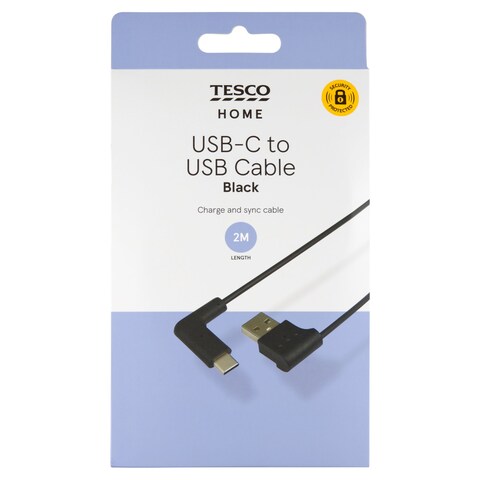 Tesco Home Black kábel USB-C/USB 2 m - Tesco Groceries