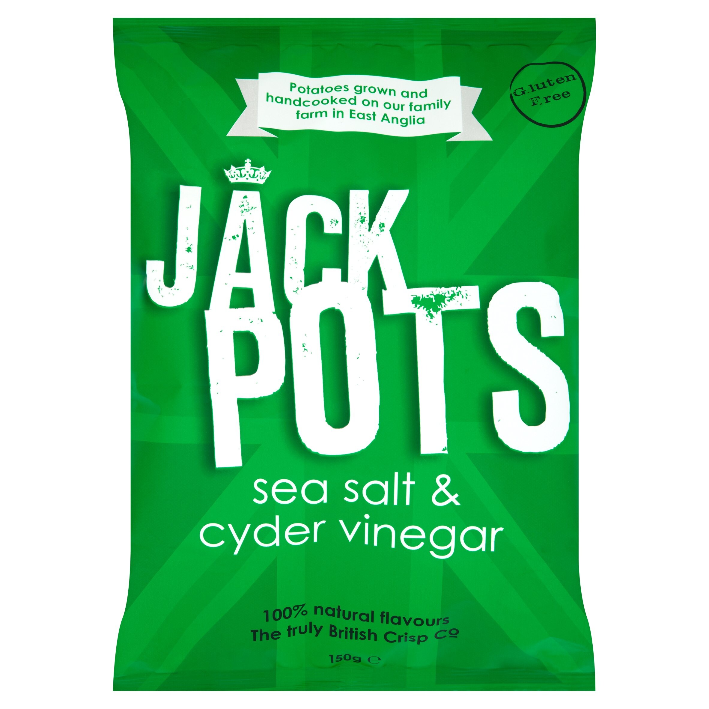 JackPots Sea Salt & Cyder Vngr Crisps 150g - Tesco Groceries