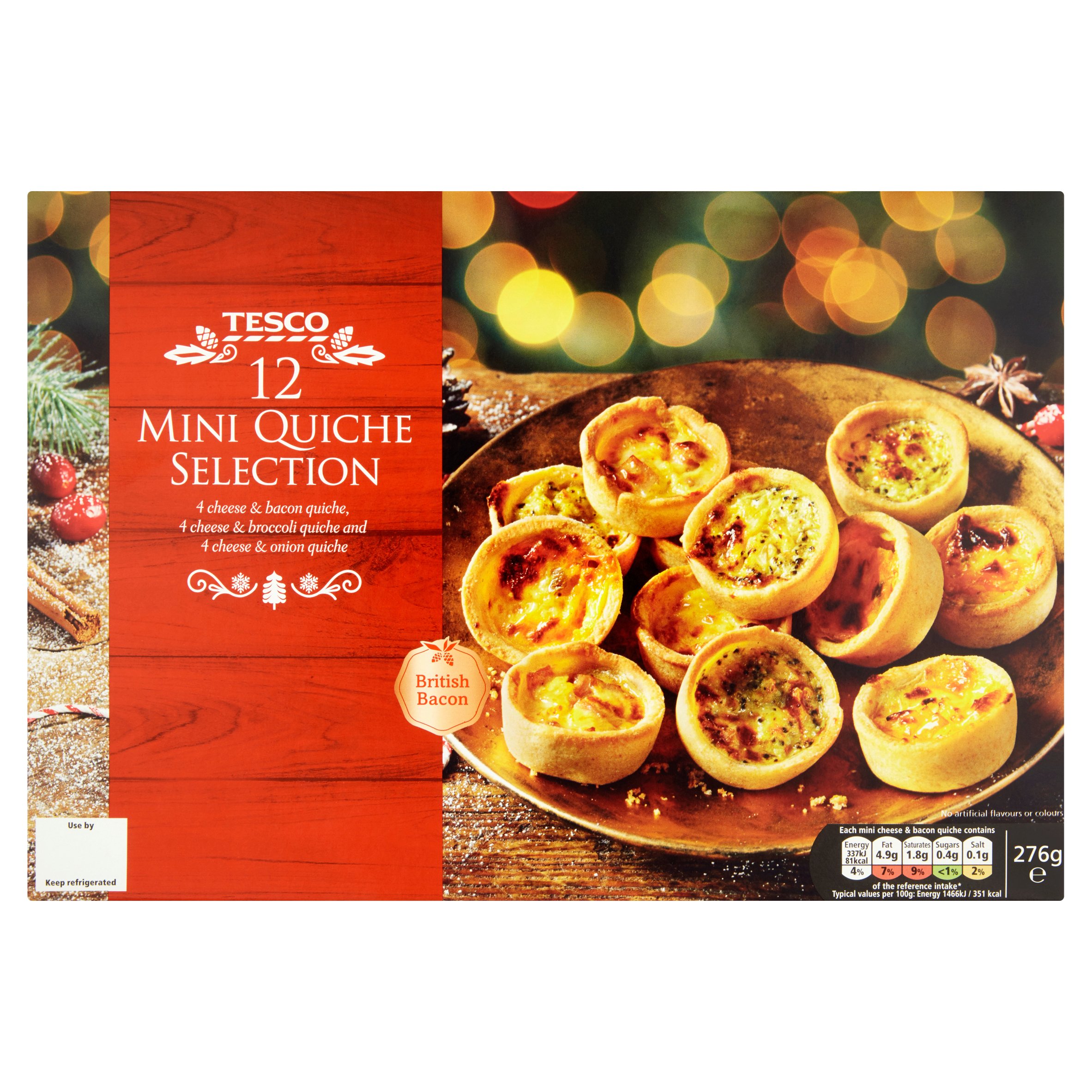 Tesco 12 Mini Quiche Selection 276G - Tesco Groceries