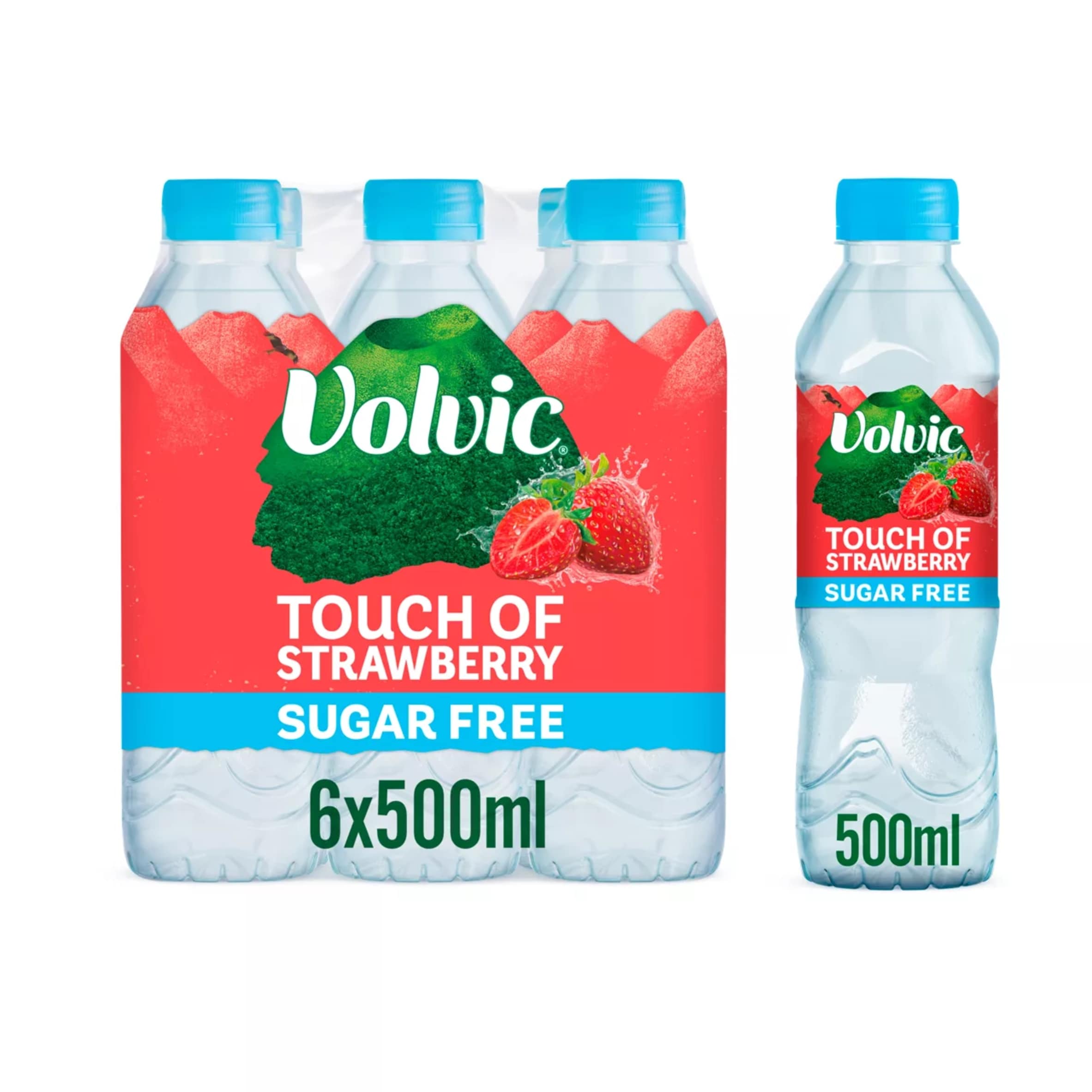 Volvic Touch of Strawberry Sugar Free Flavoured Water 6x500ml - Tesco ...