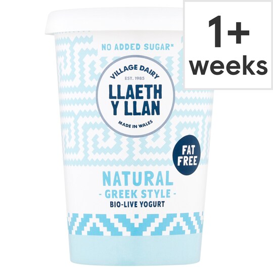 Llaeth Y Llan Fat Free Natural Yogurt 450G - Tesco Groceries