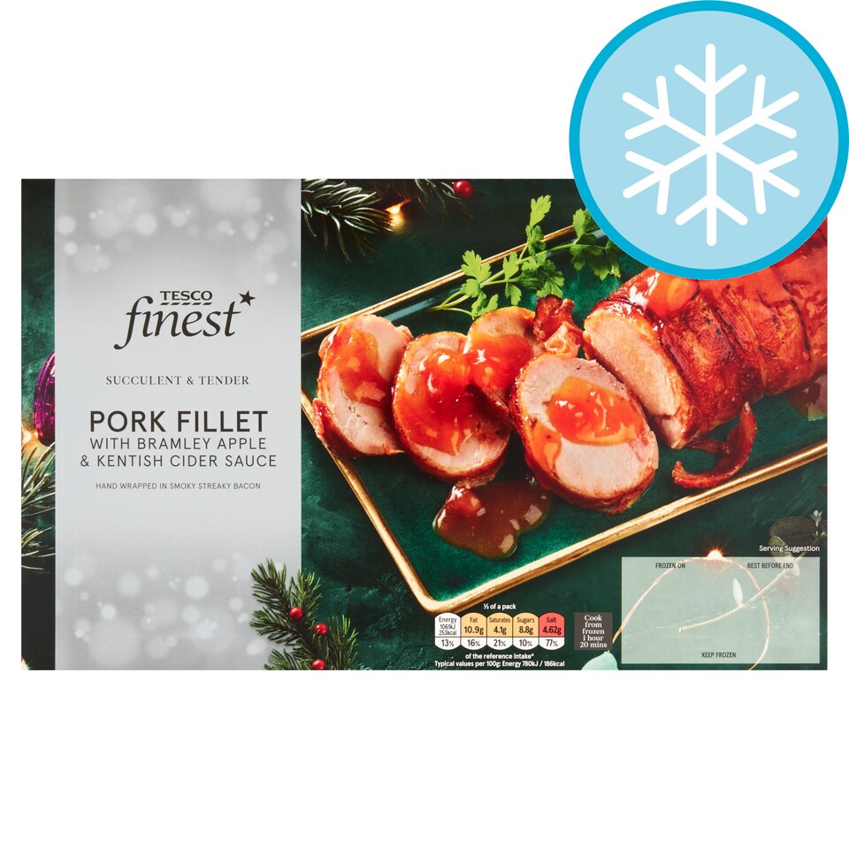 Tesco Finest Pork Fillet Wrapped in Bacon 575g - Tesco Groceries