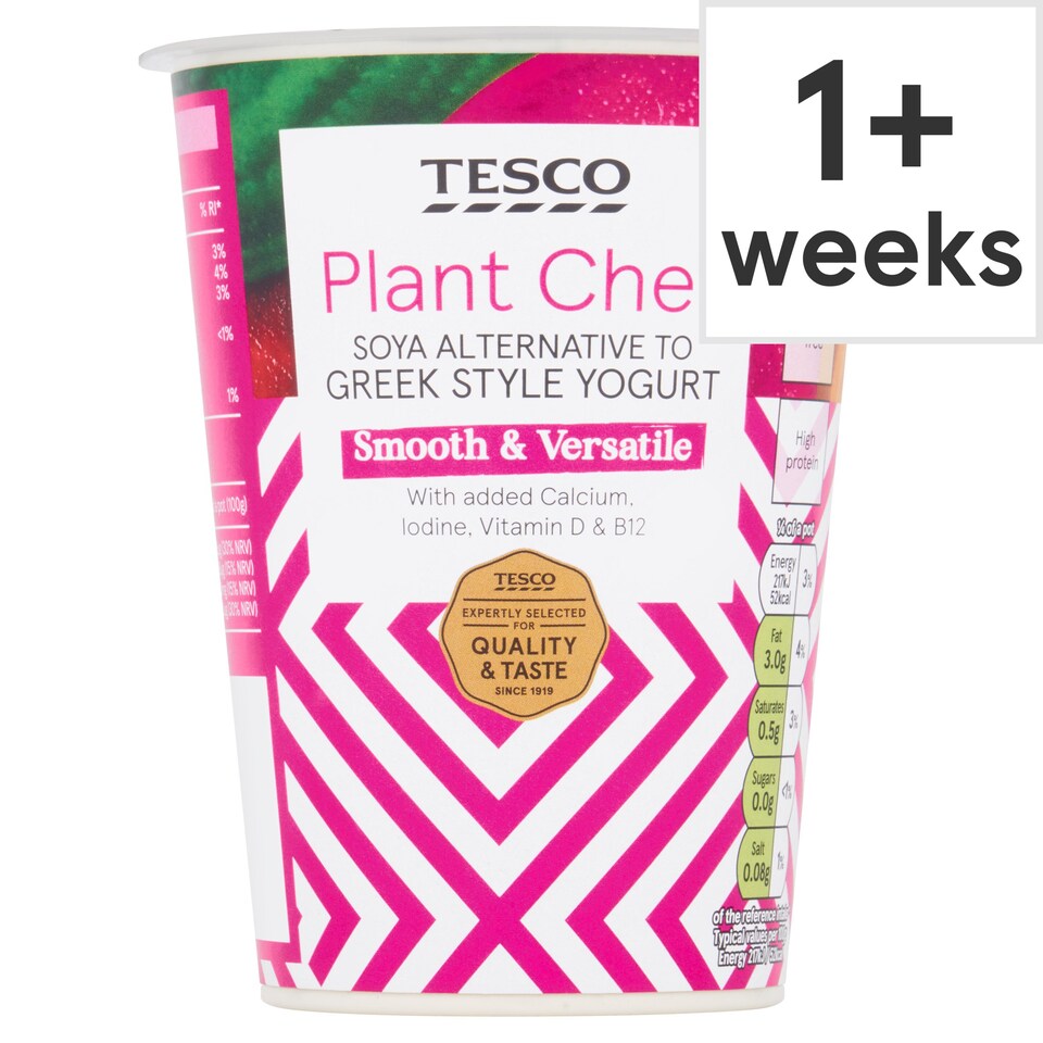 Tesco Plant Chef Soya Alternative To Greek Style Yogurt 400G - Tesco ...