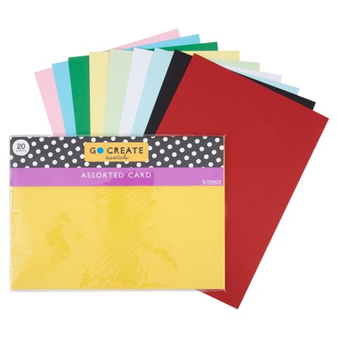 Go Create Coloured Card 20 Sheets - Tesco Groceries