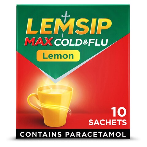 Lemsip Max Cold & Flu Sachets - Lemon & Paracetamol 10s - Tesco Groceries