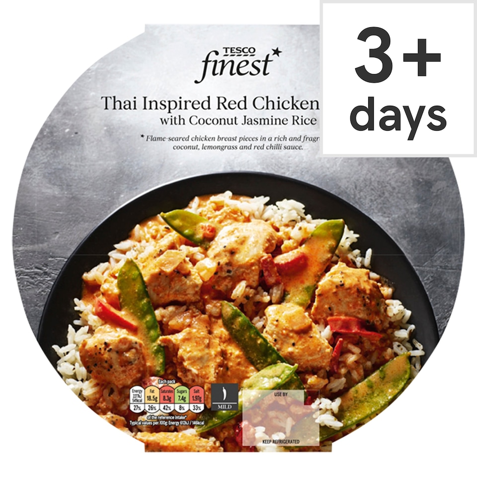 Tesco Finest Thai Inspired Red Chicken Curry & Rice 400G - Tesco Groceries
