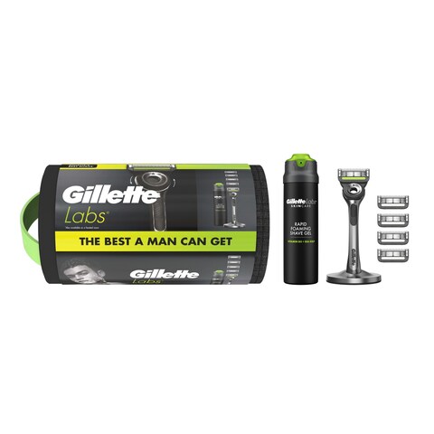 Gillette Labs Razor & Shave Gel Washbag Giftset - Tesco Groceries