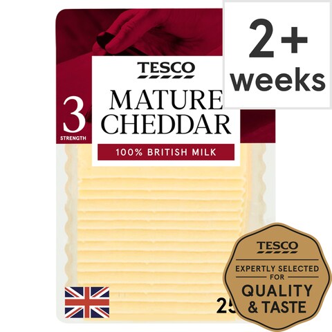 Tesco British Mature Cheddar Cheese 10 Slices, 250 G - Tesco Groceries