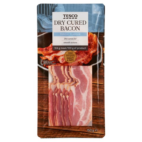 Tesco Sliced Dry Cured Bacon 150 g - Tesco Groceries
