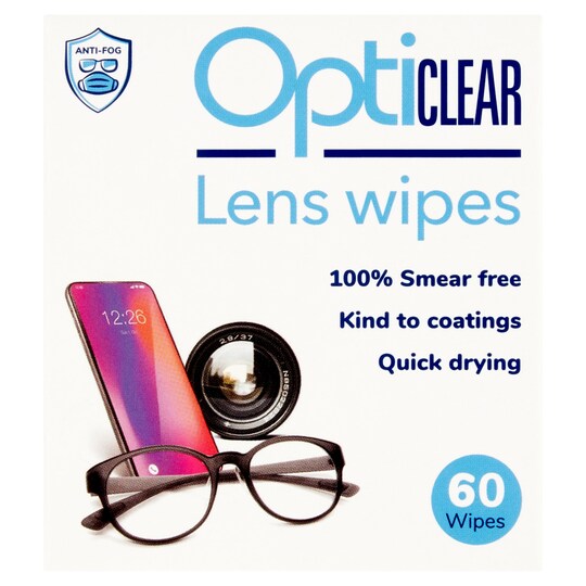 Opticlear Lens Wipes 60 Pack - Tesco Groceries